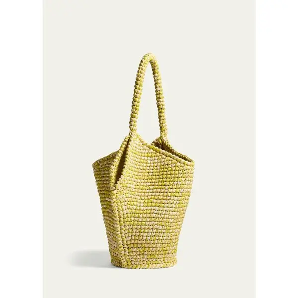 Khaite Lotus Mini Raffia Top-handle Bag - Citron