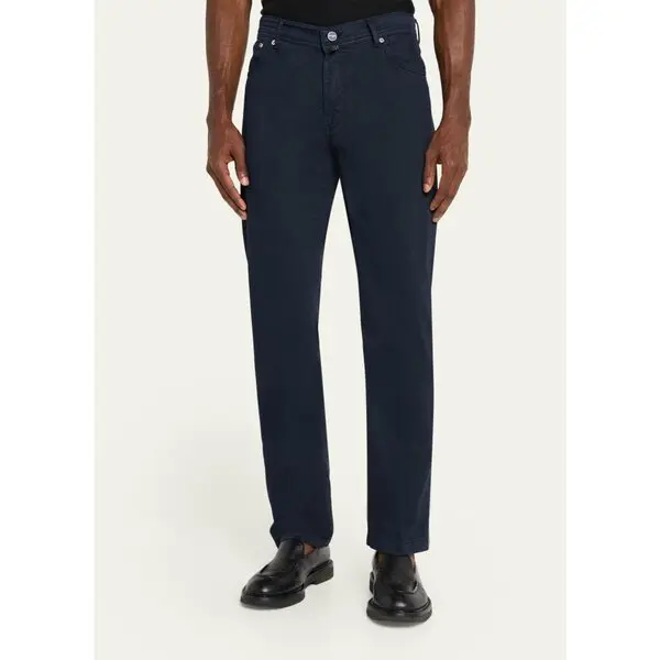 Kiton Cotton And Cashmere Stretch Slim Five-pocket Pants