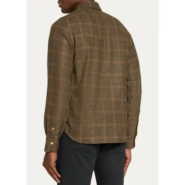 Kiton Cashmere And Wool Plaid Button-front Shirt