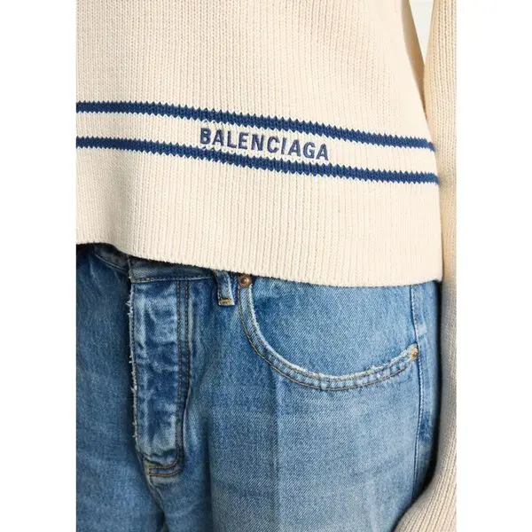 Balenciaga Mariniere Striped Cotton Knit Boat-neck Sweater