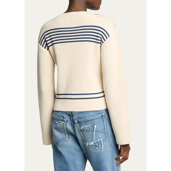 Balenciaga Mariniere Striped Cotton Knit Boat-neck Sweater