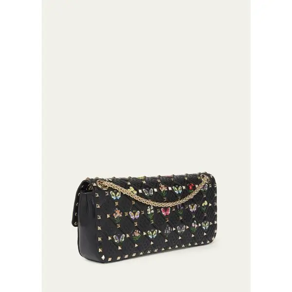 Valentino Garavani Embroidered Quilted Leather Shoulder Bag