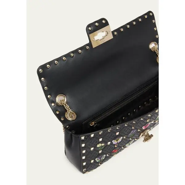 Valentino Garavani Embroidered Quilted Leather Shoulder Bag