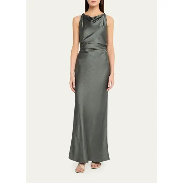 Vince Twist Satin Maxi Dress