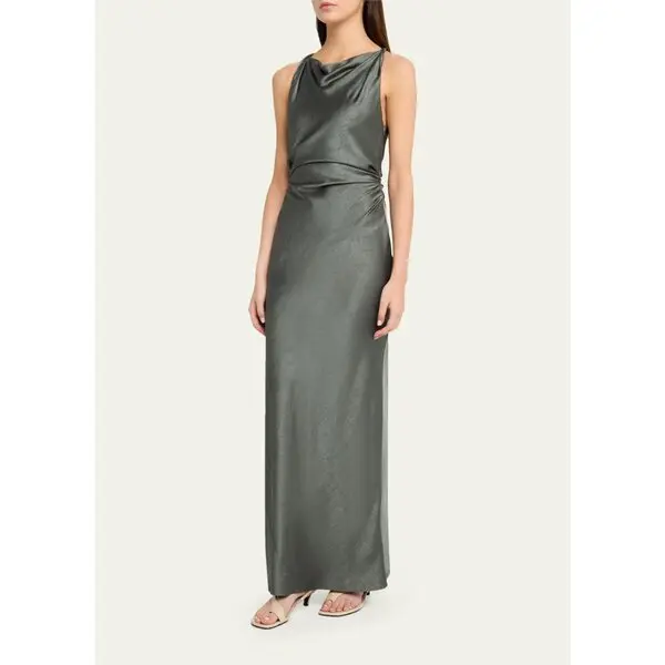 Vince Twist Satin Maxi Dress