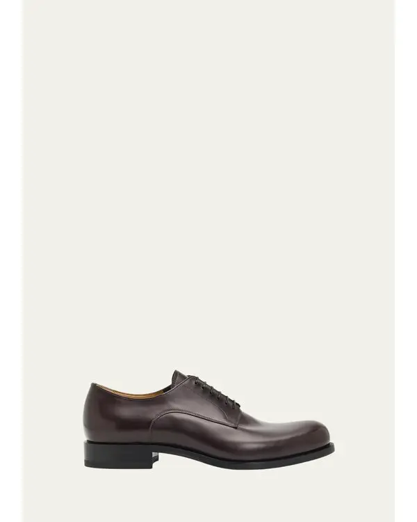 CHRISTIAN LOUBOUTIN Moustachou Red-sole Leather Derby Shoes