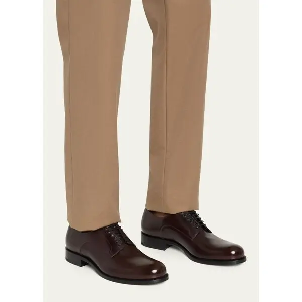 CHRISTIAN LOUBOUTIN Moustachou Red-sole Leather Derby Shoes