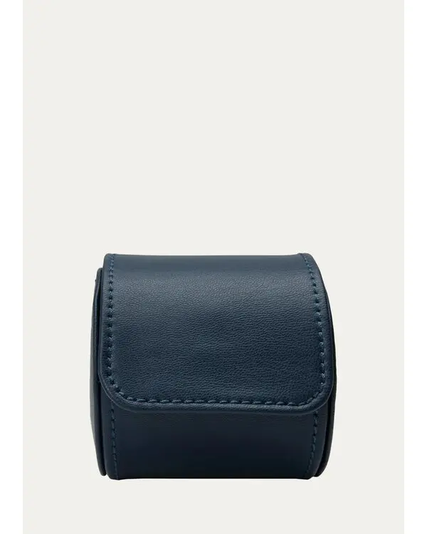 Wolf Earth Apple Leather Single Watch Roll - Midnight