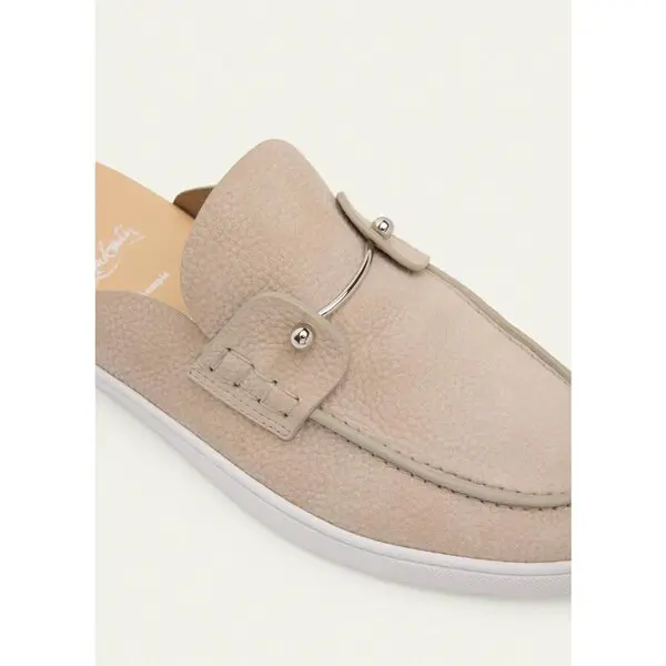CHRISTIAN LOUBOUTIN Chanme Leather Slides - Beige