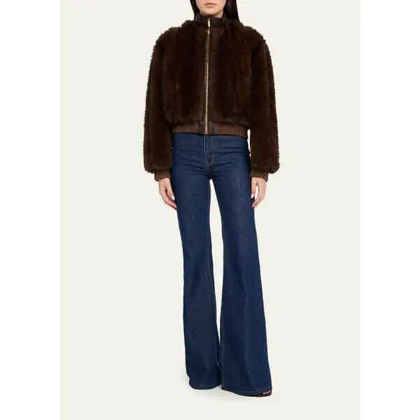 Zimmermann Valiant Faux Fur Bomber Jacket - Brown