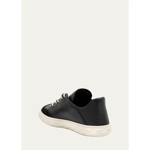 JIMMY CHOO Diamond Light Flex Mixed Leather Low-top Sneakers