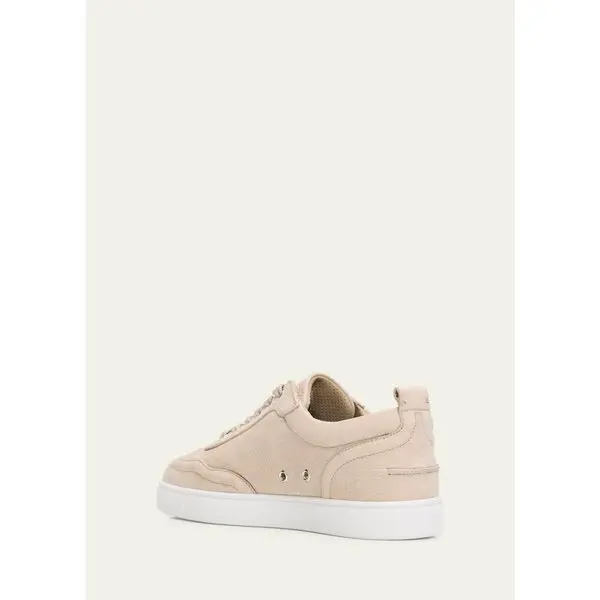 CHRISTIAN LOUBOUTIN Retero Nubuck Leather Low-top Sneakers - Beige/white