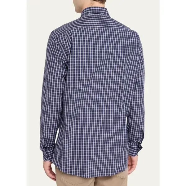 Zegna Centoquaranta Cotton Plaid Button-front Shirt