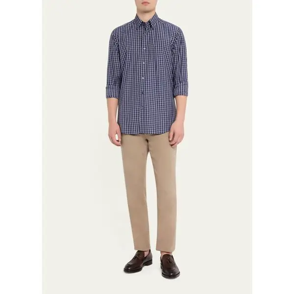 Zegna Centoquaranta Cotton Plaid Button-front Shirt