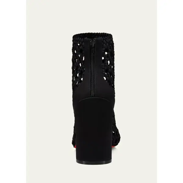 CHRISTIAN LOUBOUTIN 85mm Jane Woven Silk Booties