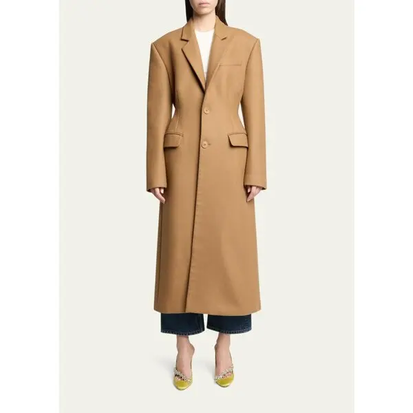 Balenciaga Single-breasted Wool Long Tailored Coat