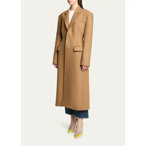Balenciaga Single-breasted Wool Long Tailored Coat