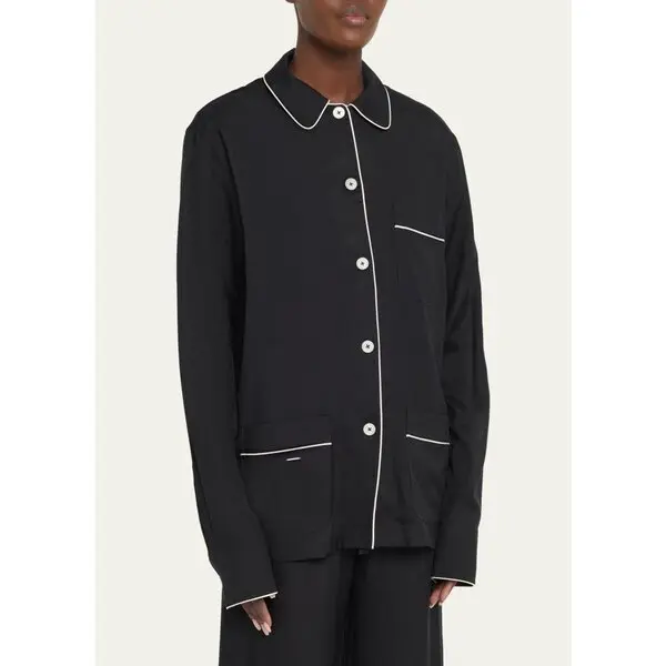 TOTEME Piped Silk Pj Top
