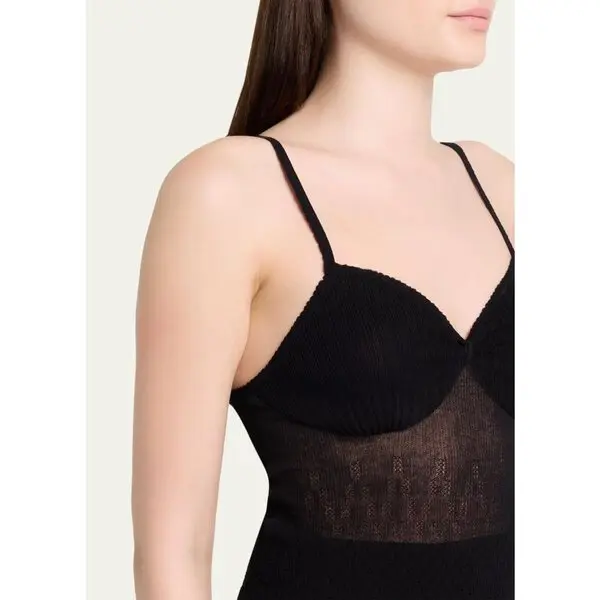 Victoria Beckham Sheer Rib Camisole Top