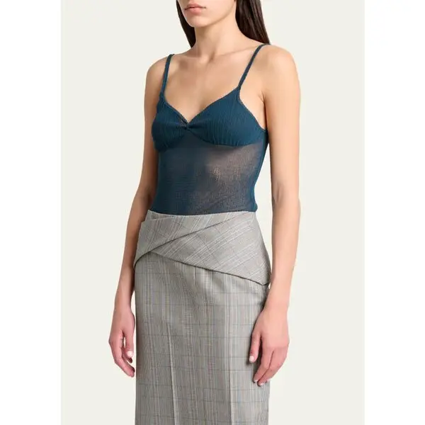 Victoria Beckham Sheer Rib Camisole Top