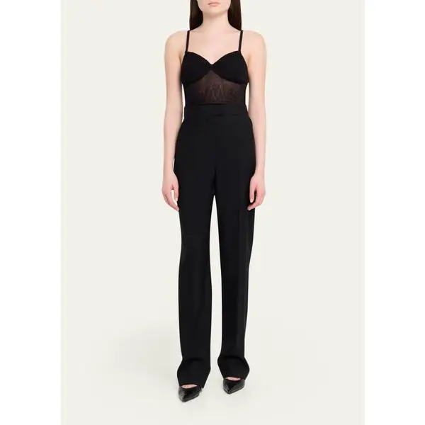 Victoria Beckham Sheer Rib Camisole Top