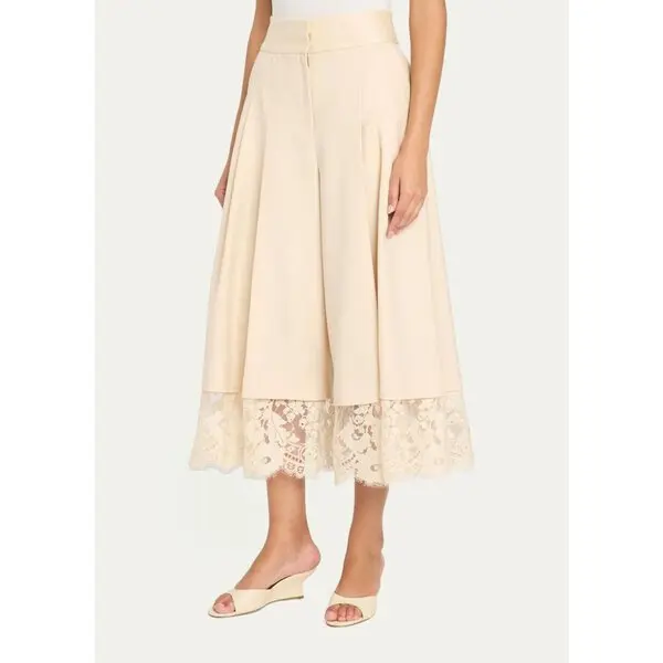 Zimmermann Valiant Lace-hem Stretch-wool Skirt