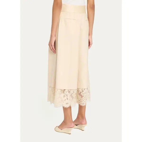 Zimmermann Valiant Lace-hem Stretch-wool Skirt