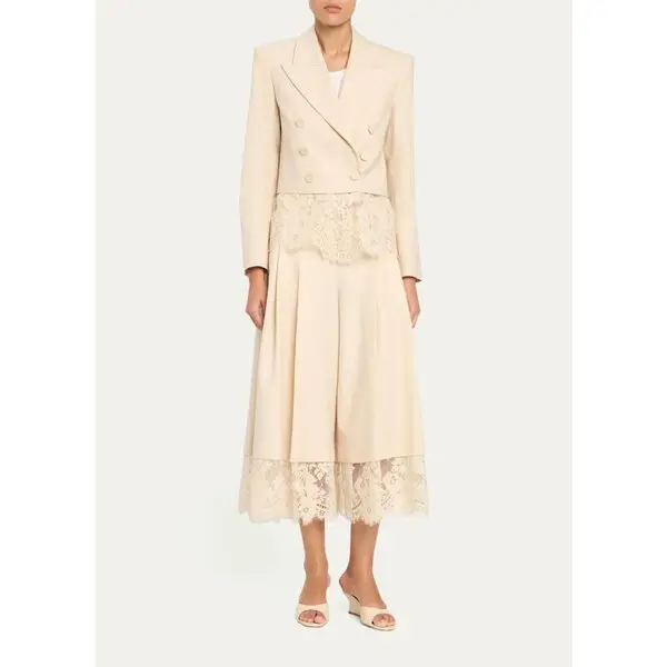 Zimmermann Valiant Lace-hem Stretch-wool Skirt