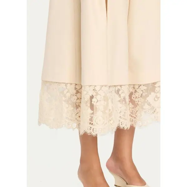 Zimmermann Valiant Lace-hem Stretch-wool Skirt