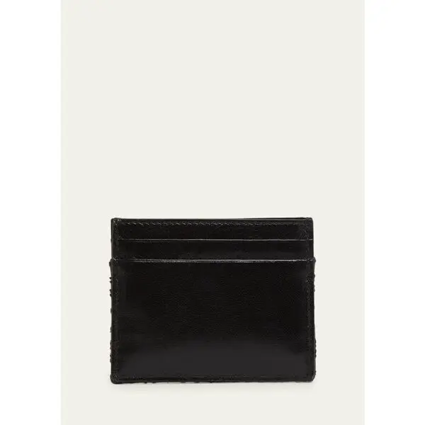 Valentino Garavani Leather Vlogo Butterfly Card Holder