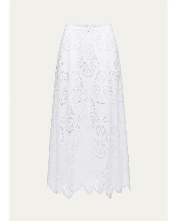 TOCCIN Stacy Embroidered Midi Skirt