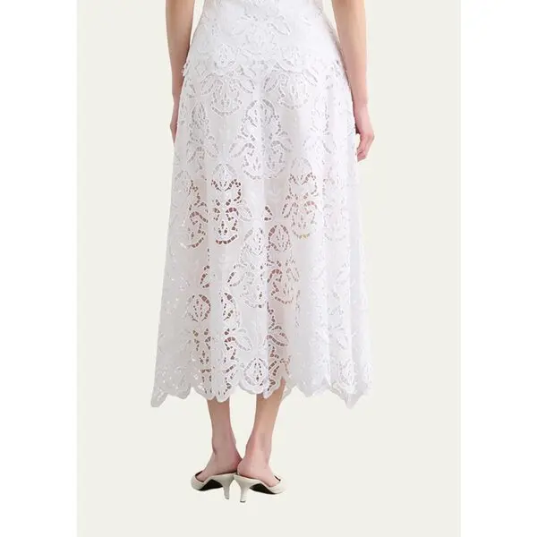 TOCCIN Stacy Embroidered Midi Skirt