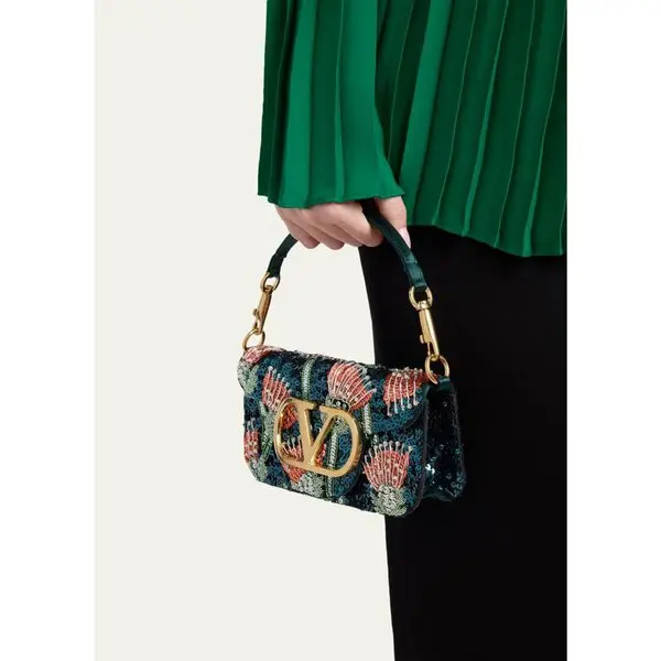 Valentino Garavani Loco Floral Sequin Clutch Bag