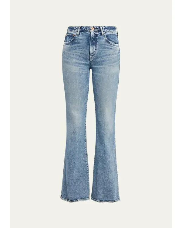 Moussy Vintage Washed Denim Mid-rise Flared Jeans
