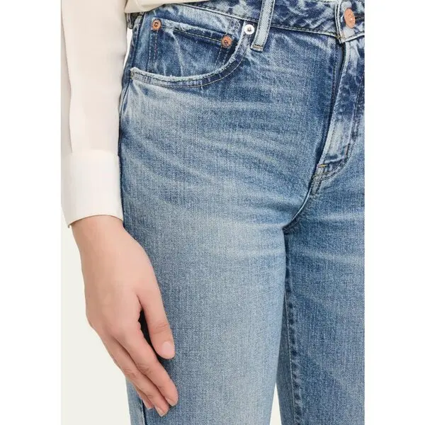 Moussy Vintage Washed Denim Mid-rise Flared Jeans