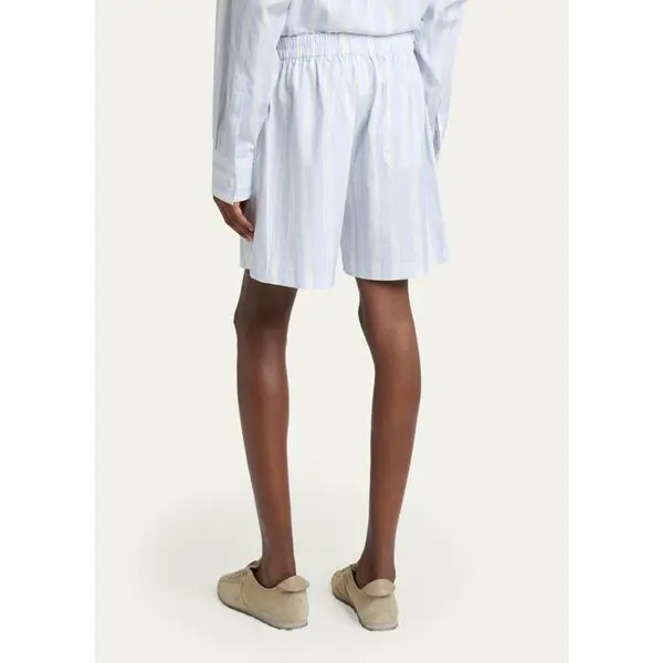 Jacquemus Cotton Stripe Relaxed Flat-front Shorts