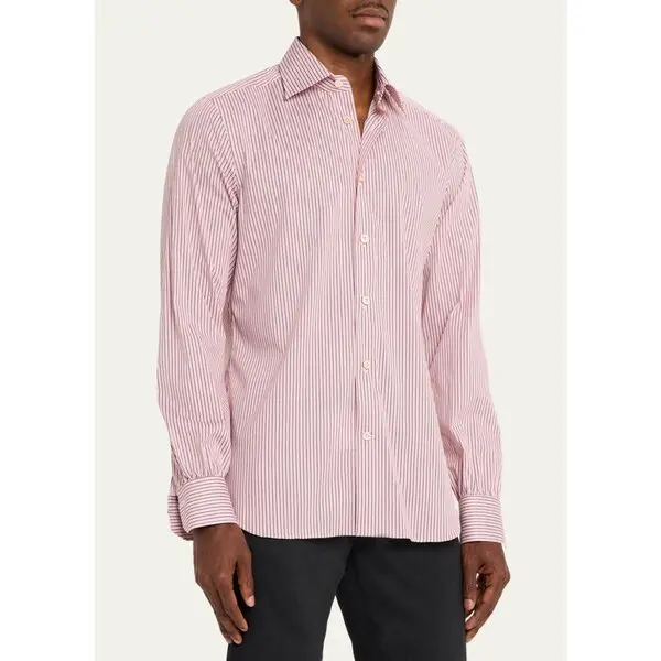 Kiton Cotton-stretch Multi-stripe Sport Shirt