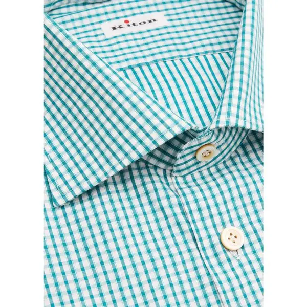 Kiton Micro-check Cotton Dress Shirt