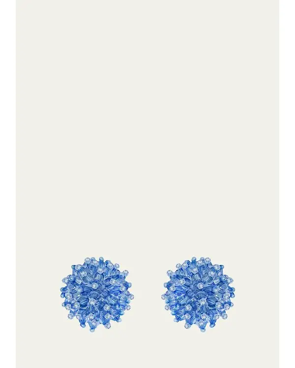 Oscar De La Renta Beaded Cluster Stud Earrings - Sapphire