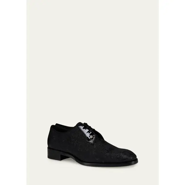 CHRISTIAN LOUBOUTIN Chambeliss Night Strass Jacquard Derby Shoes