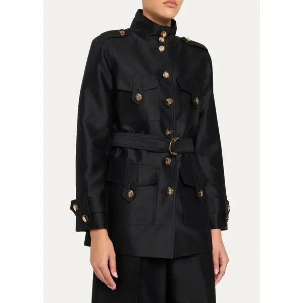 Zimmermann Valiant Utility Wool-silk Belted Coat - Black