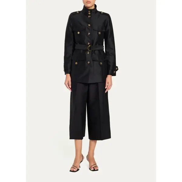 Zimmermann Valiant Utility Wool-silk Belted Coat - Black