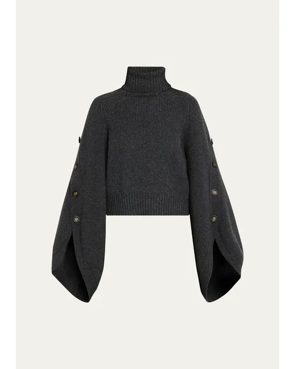Zimmermann Valiant Buttoned Turtleneck Sweater