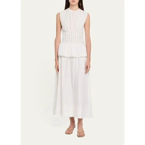 TOCCIN Imogen Linen-cotton Midi Skirt