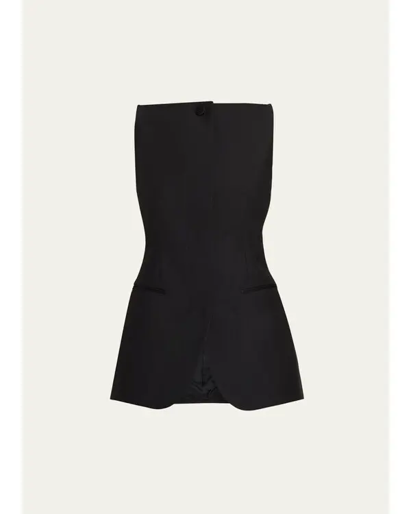 Brioni High-neck Satin Wool Single-breasted Vest