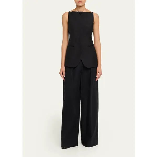 Brioni High-neck Satin Wool Single-breasted Vest
