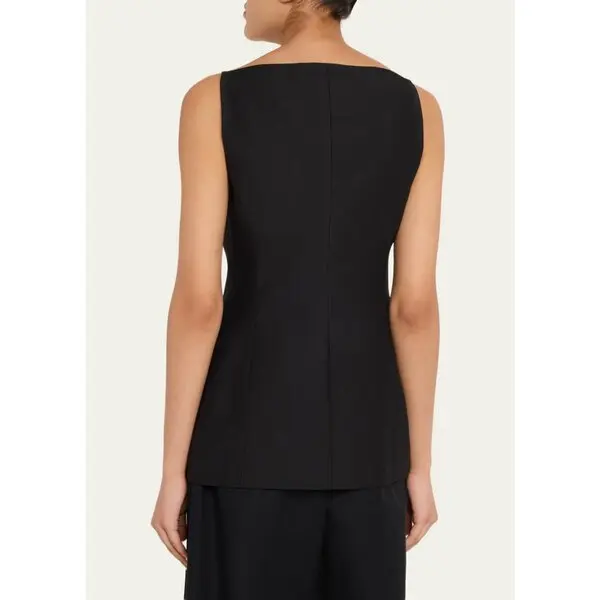 Brioni High-neck Satin Wool Single-breasted Vest