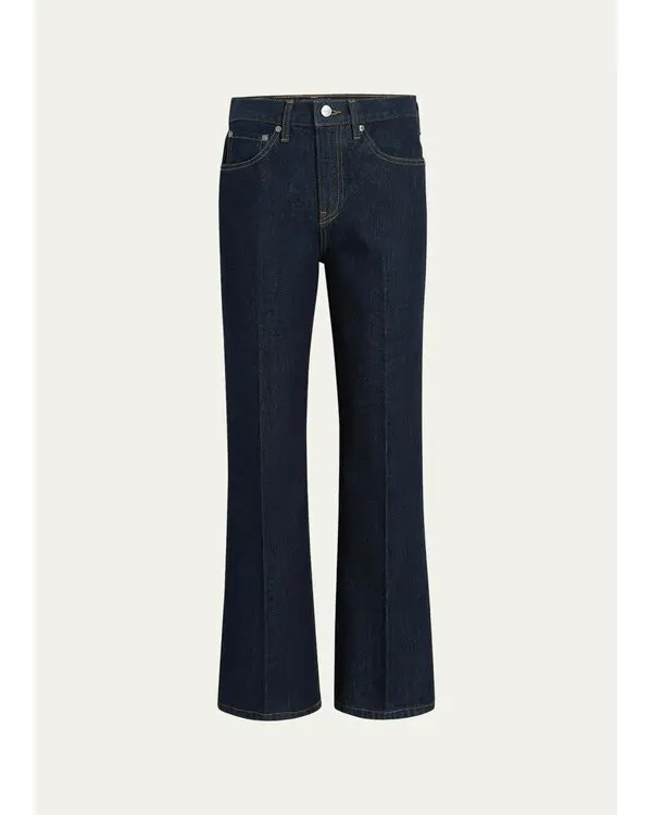 Khaite Clara Mid-rise Kickflare Ankle Jeans