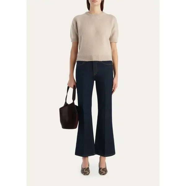 Khaite Clara Mid-rise Kickflare Ankle Jeans