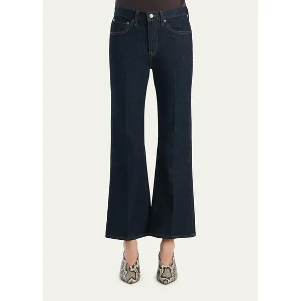 Khaite Clara Mid-rise Kickflare Ankle Jeans